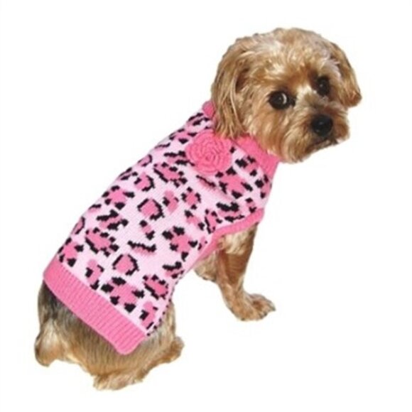 Dallas Dog | Dog | Pink Lovin Leopard Doggie Sweater New Size 2 Inch ...